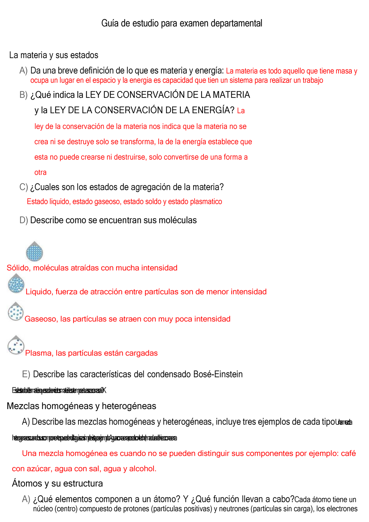Guía de estudio - repaso - GuÌa de estudio para examen departamental La ...