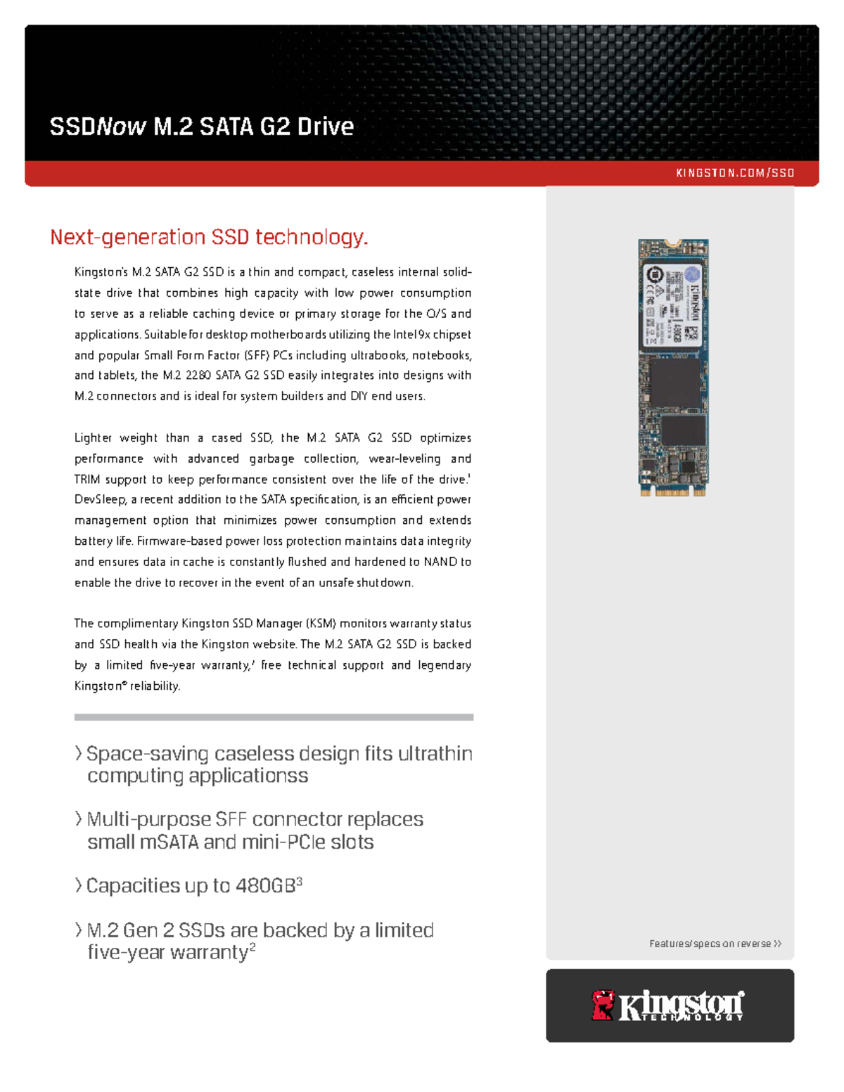 Sm2280s3g2 us - manual SSD - KINGSTON/SSD > Space-saving caseless ...