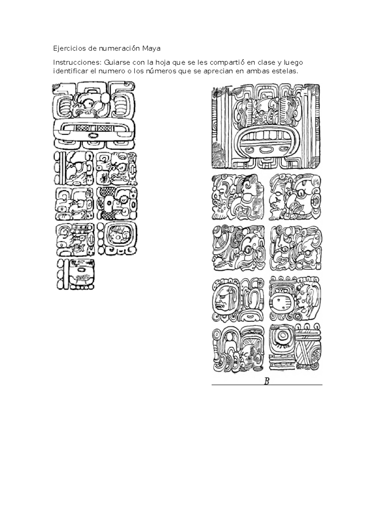 Ejercicios de numeración Maya - Historia del Periodismo - Ejercicios de ...