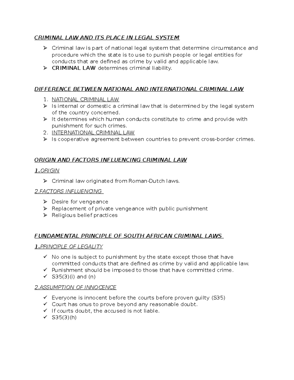 Introduction to criminal law - CRIMINAL LAW AND ITS PLACE IN LEGAL ...