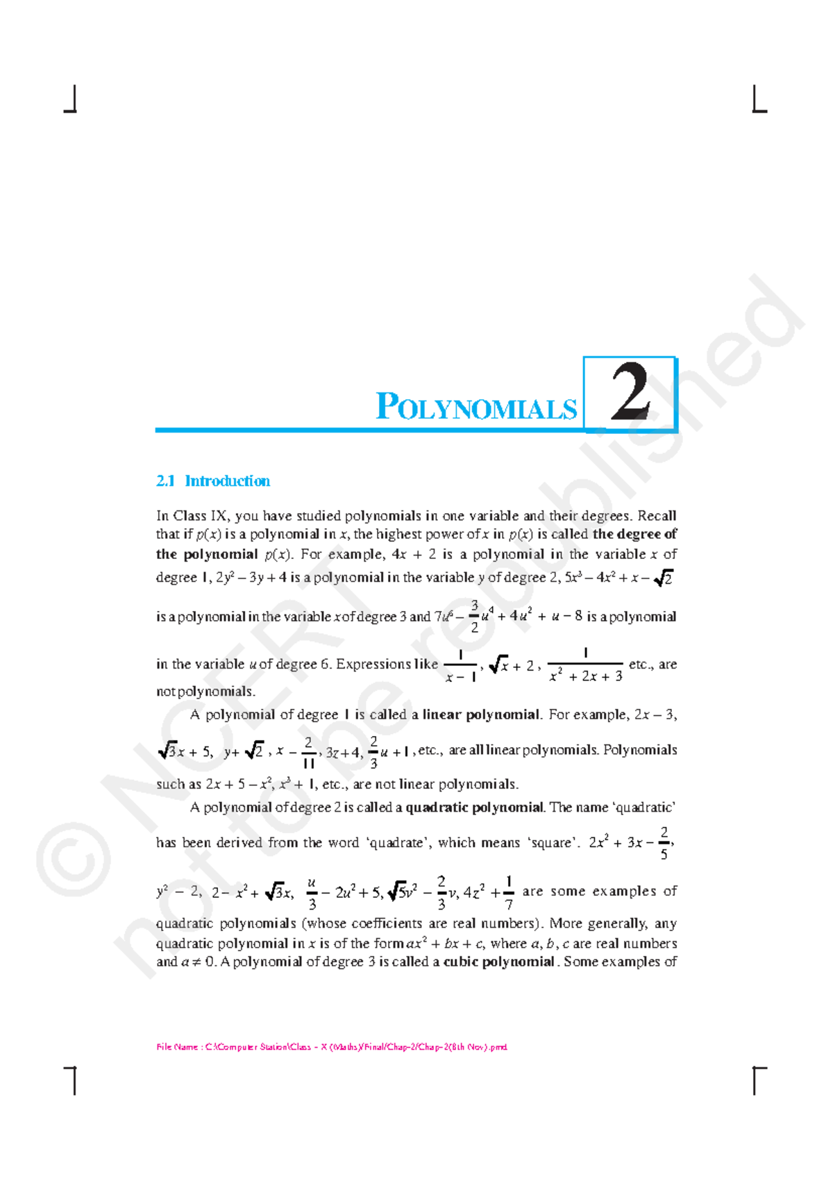 Jemh102 - sdf - 20 MATHEMATICS 2 2 Introduction In Class IX, you have ...