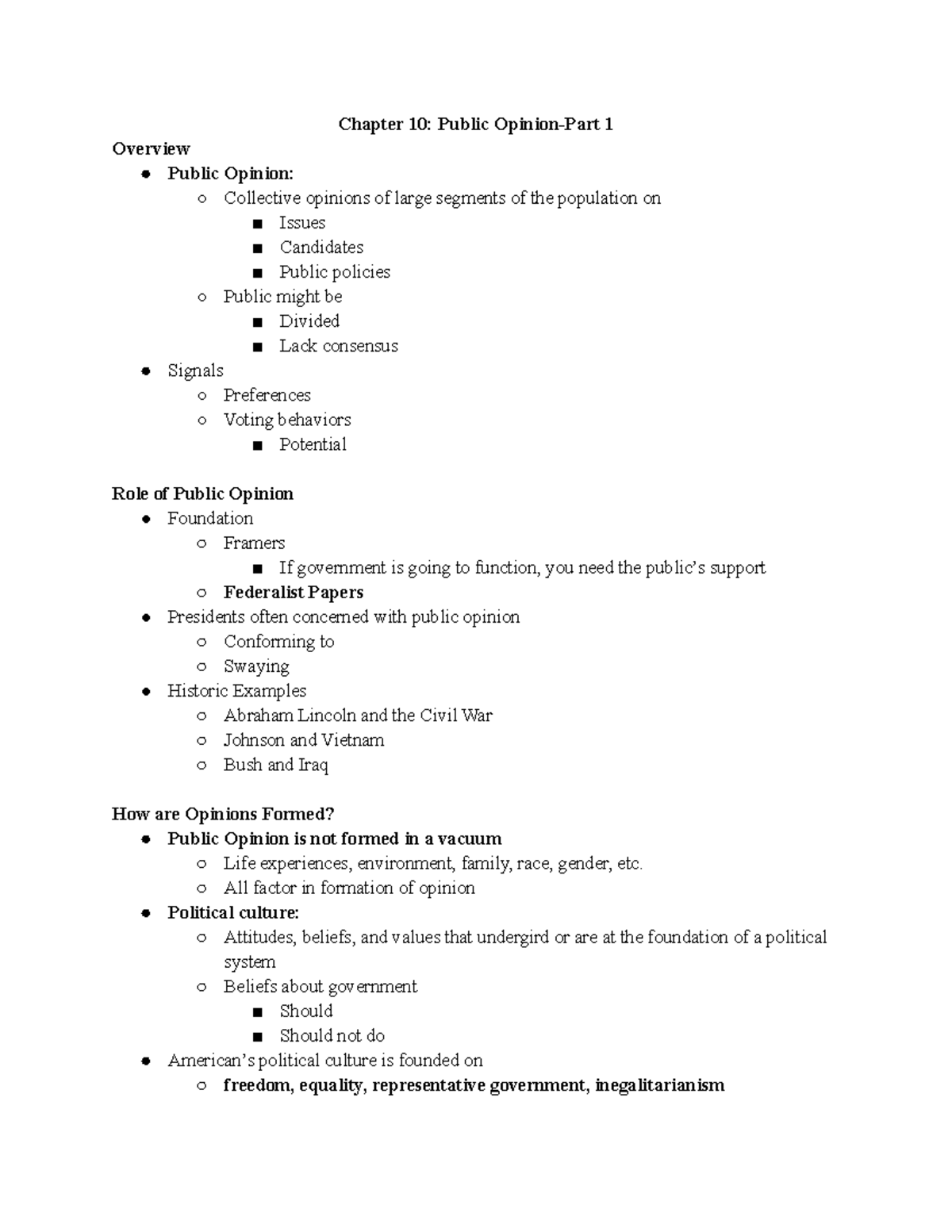 Chapter 10 Public Opinion-Part 1 - Chapter 10: Public Opinion-Part 1 ...
