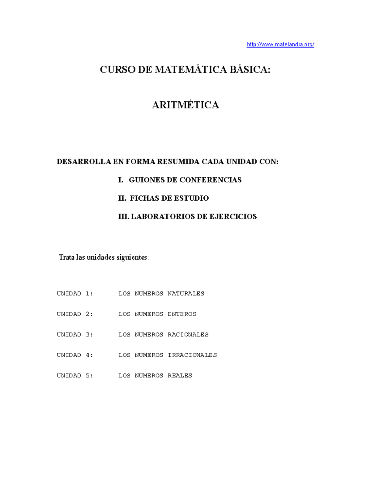 Curso DE Matematica Basica - Aritmetica - matelandia/ CURSO DE ...
