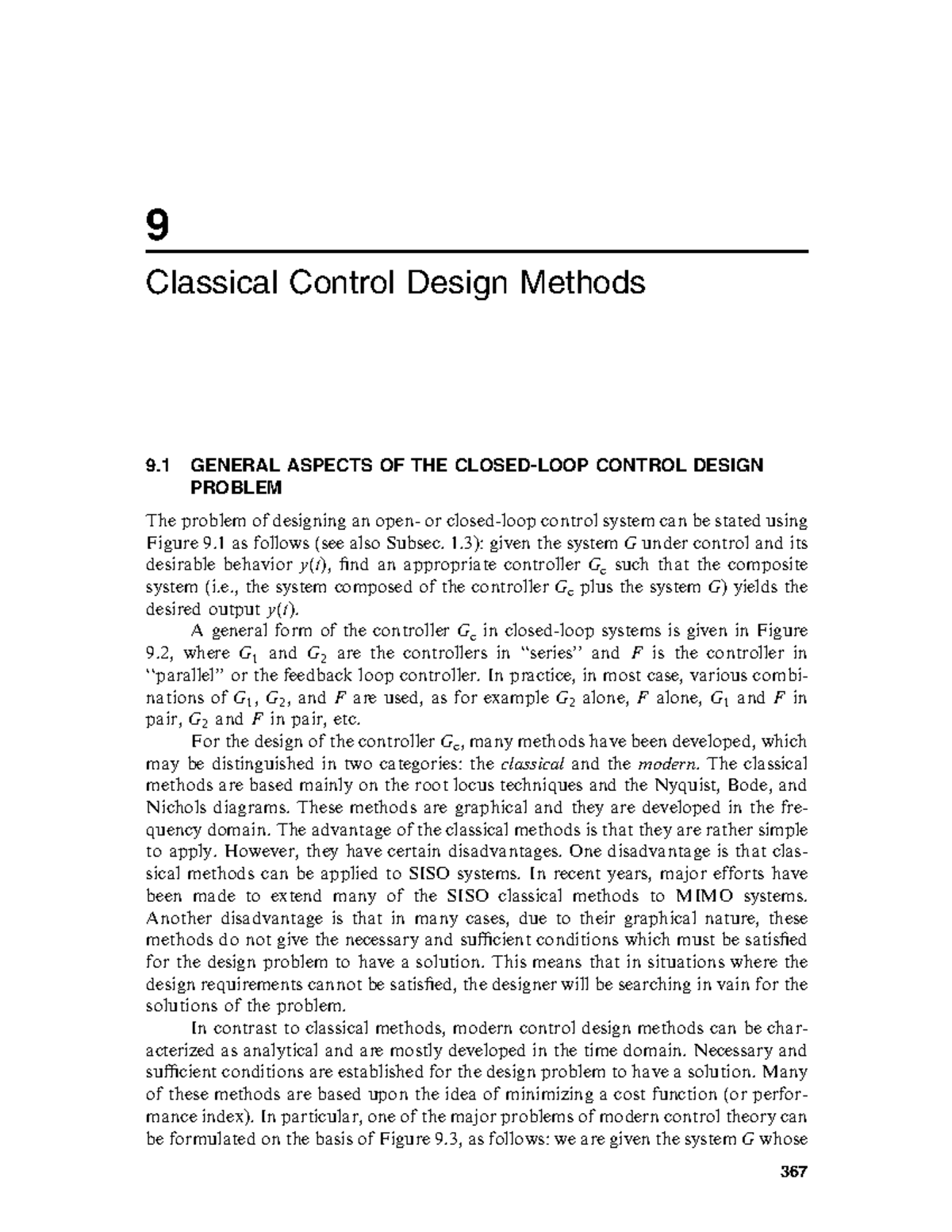 Chuong 9.thiet ke PID - đáasdadadadad - 9 Classical Control Design Methods 9 GENERAL ASPECTS OF ...