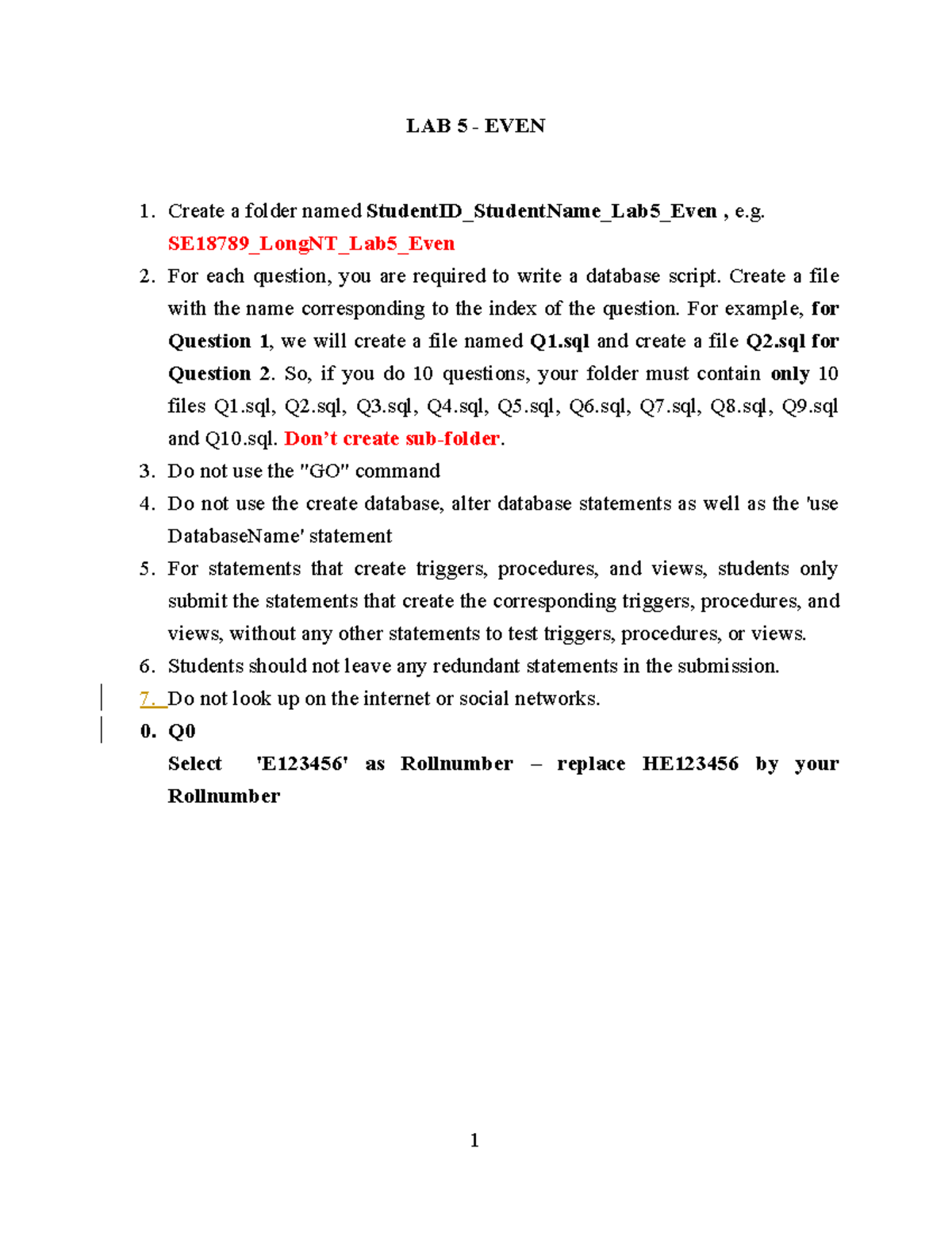 2024 Fall DBI Lab5 - LAB5 - LAB 5 - EVEN Create a folder named StudentID_StudentName_Lab5_Even ...