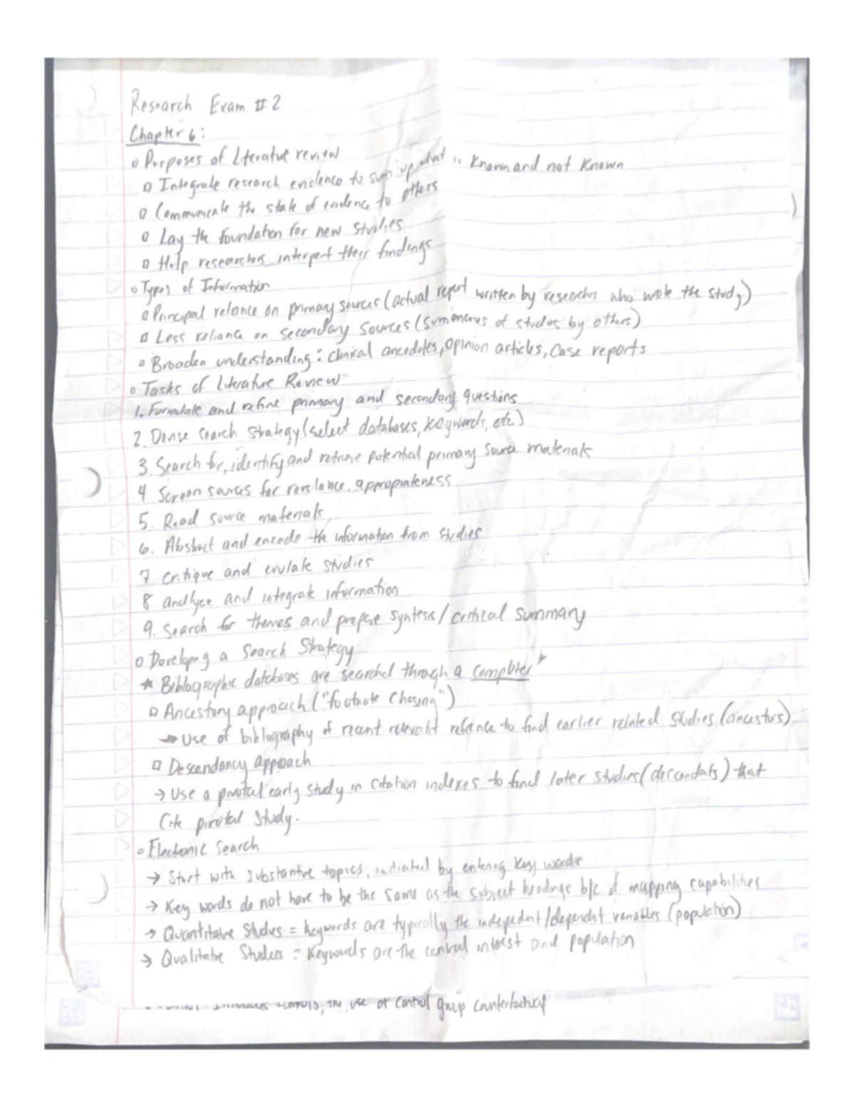 Research 2 Notes - Overview of the second part of the chapters of the ...