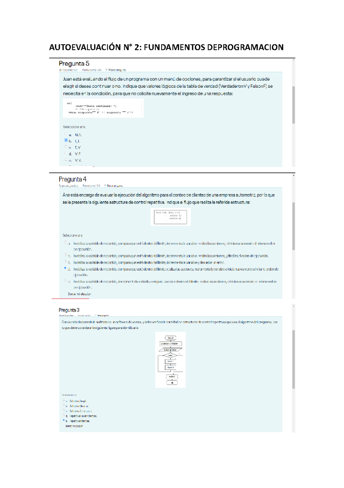 Autoevaluación N°2 - fundamentos de programacion - AUTOEVALUACIÓN N° 2: FUNDAMENTOS ...