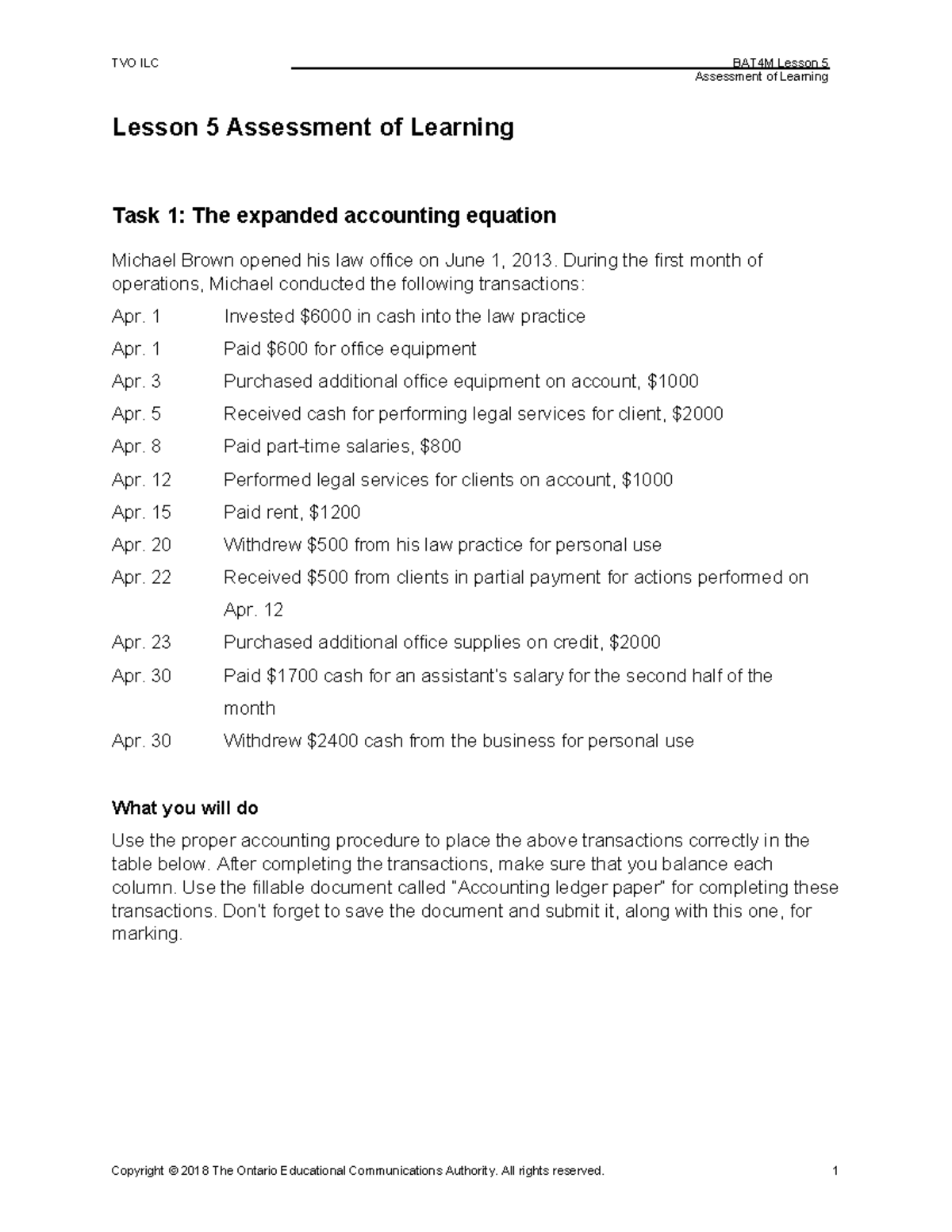 Bat4m 05 assessment - questions - Assessment of Learning Lesson 5 ...