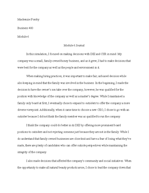 Acc 325 Final - Mackenzie Fomby Accounting 325 Module 7 8/14/ Final ...