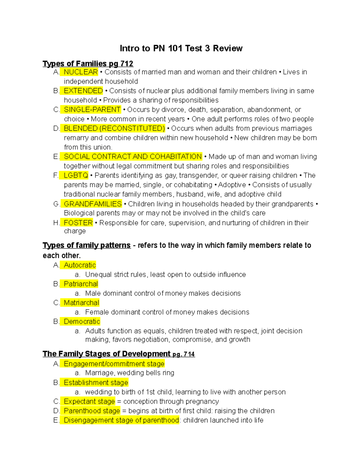 Intro to PN 101 Test 3 - Notes Delta College Baton Rouge - Intro to PN ...