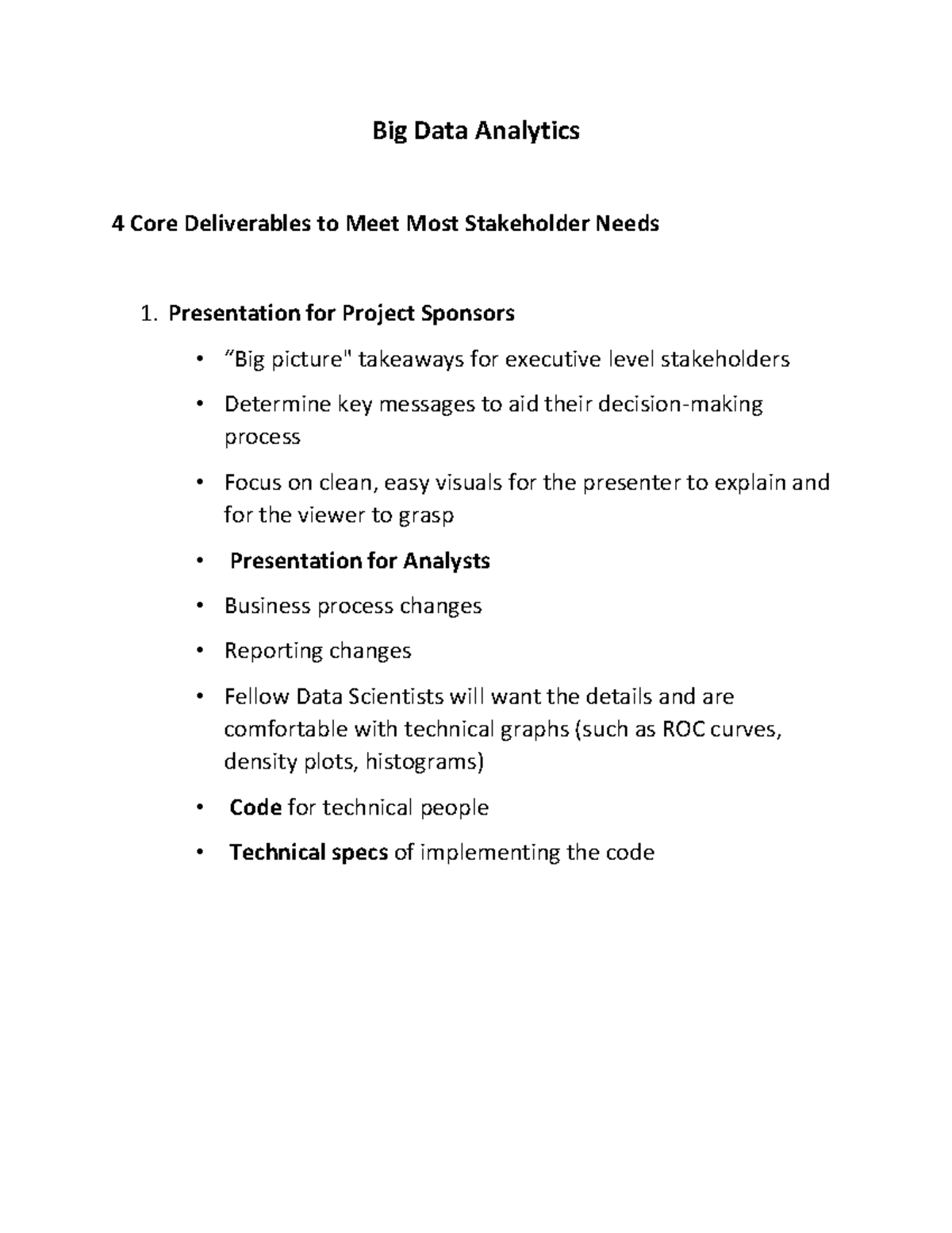 Core Deliverables - Studocu