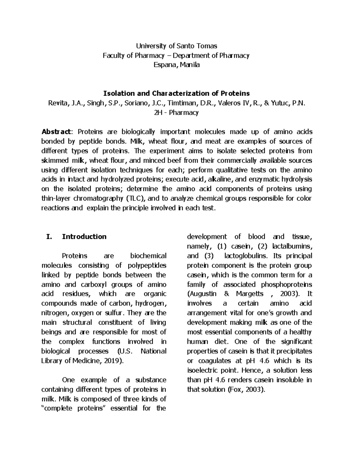 Pdfcoffee - ISOLATION AND CHARACTERIZATION OF PROTEINSISOLATION AND ...