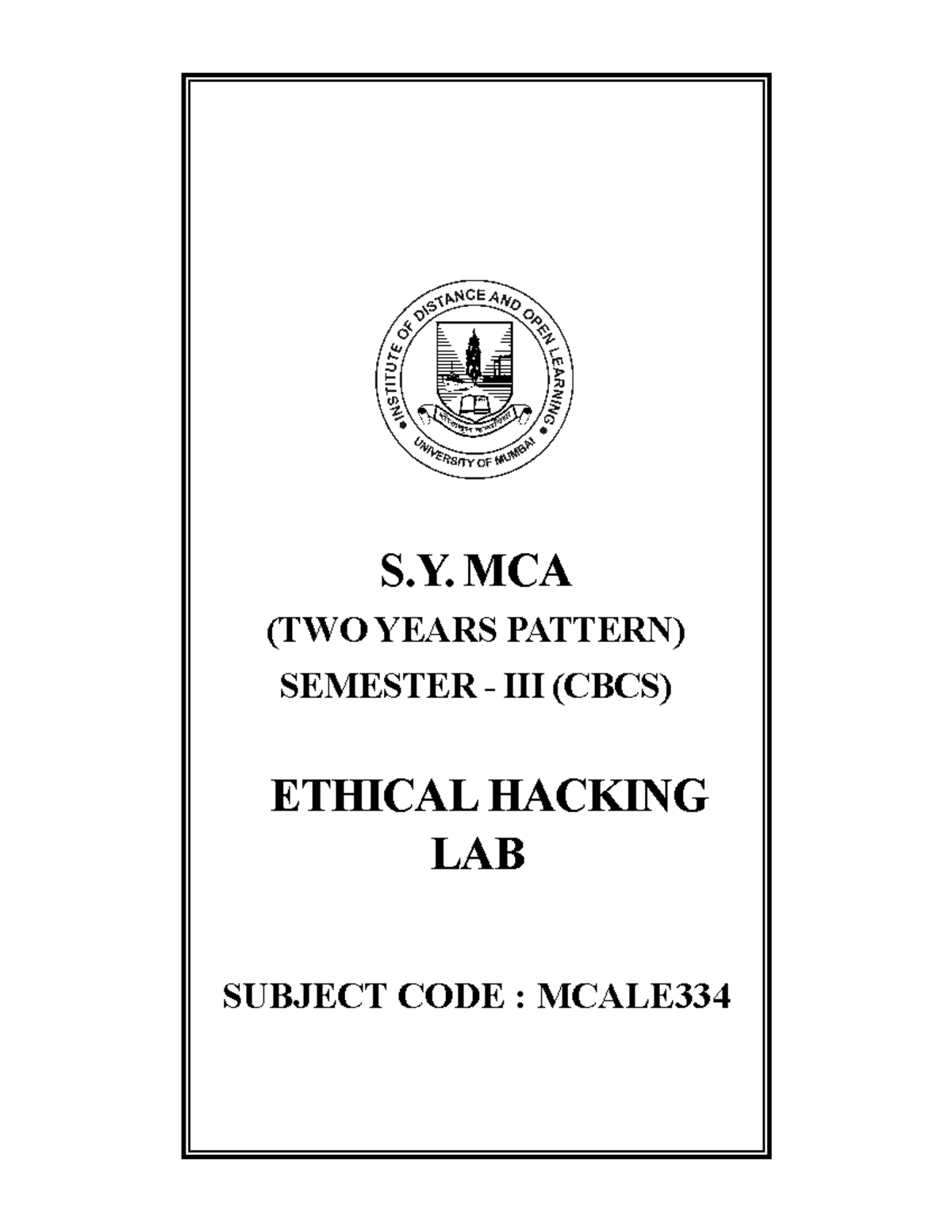 Ethical-Hacking-Lab - S. MCA (TWO YEARS PATTERN) SEMESTER - III (CBCS) ETHICAL HACKING LAB ...