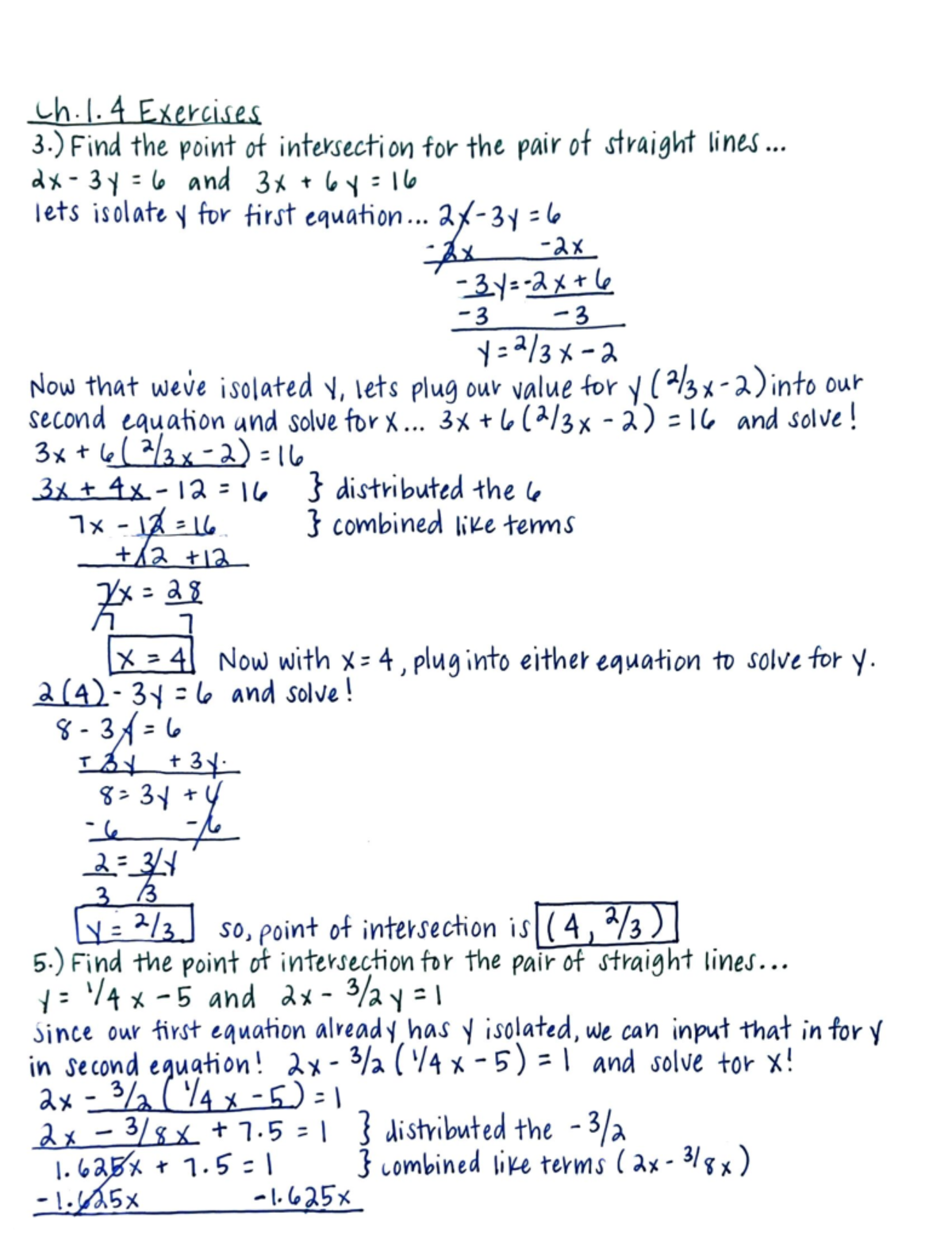 M104 Ch. 1.2 HW - Finite Math Ch. 1.4 (Intersection of Straight Lines) Homework - ch.1 Exercises ...