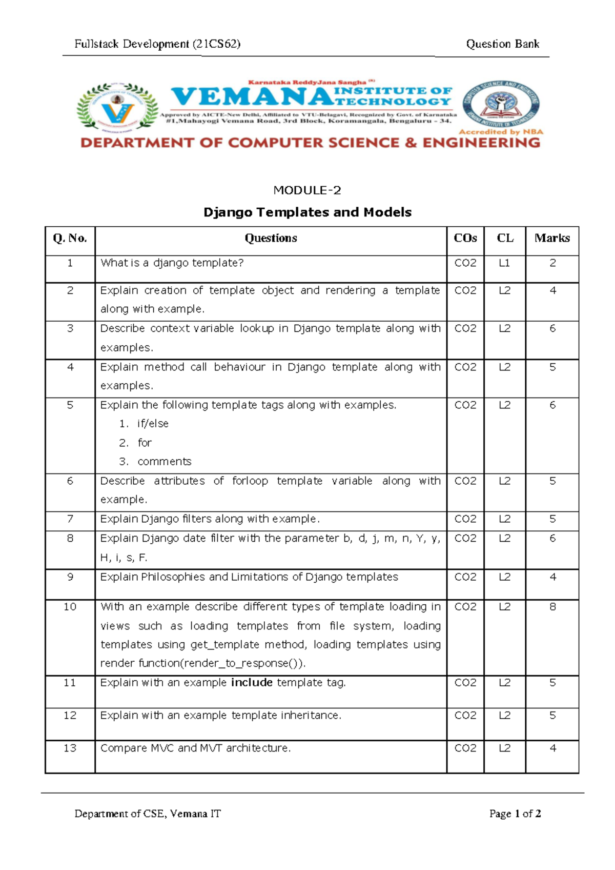 Fsd Module 2 Qb Nice Fullstack Development 21cs62 Question Bank