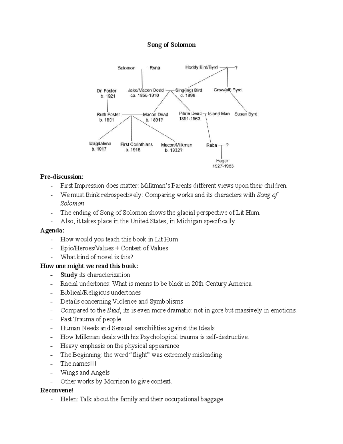 Song of Solomon: Parents Identity and Trauma - Studocu