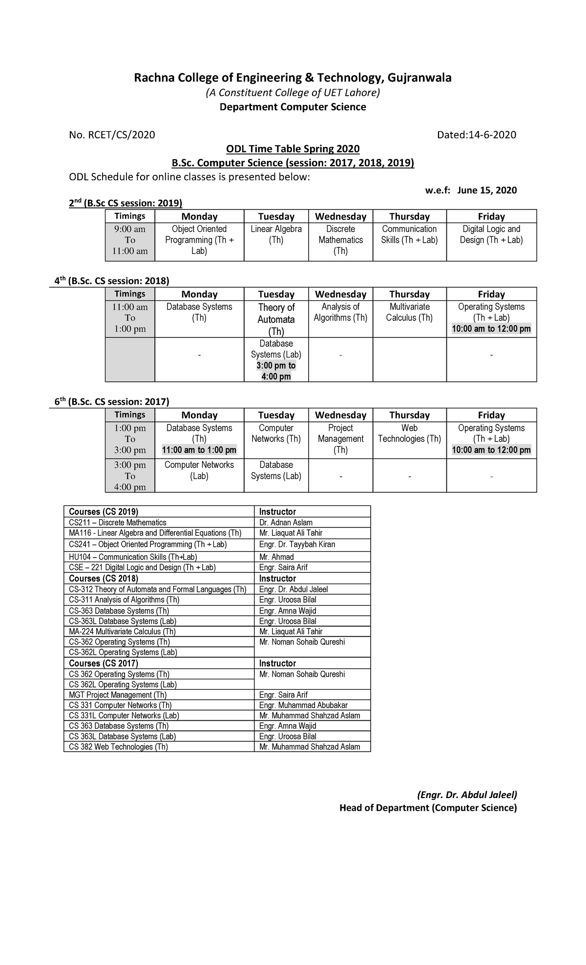 Conflict Free ODL Time Table-1 - Rachna College of Engineering ...