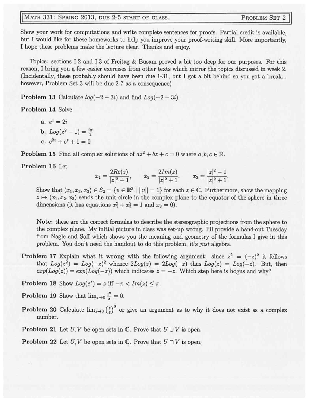 Seminar assignments Problem Set 2 solutions - 331: SPRING 2013, DUE ...