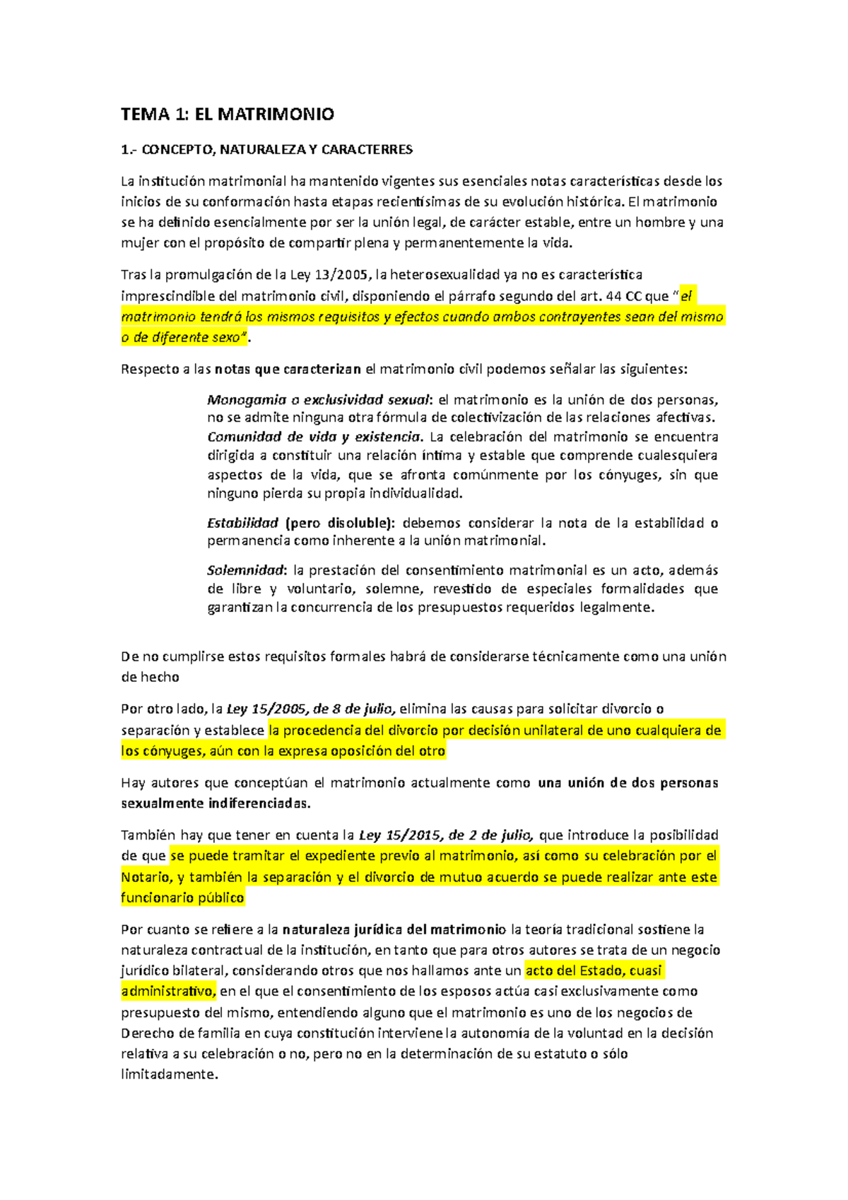 TEMA 1 EL Matrimonio - apuntes tema 1 matrimonial - TEMA 1: EL ...