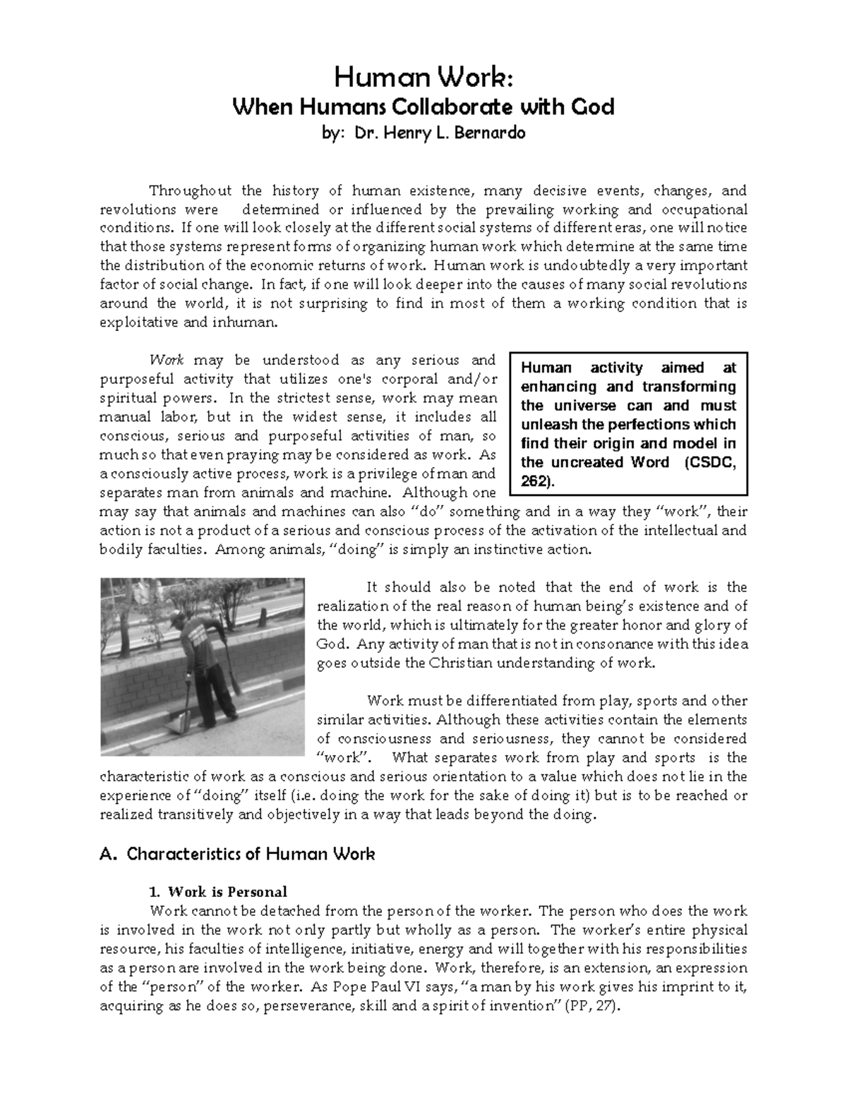 Human Work - REED - Human Work: When Humans Collaborate with God by: Dr ...