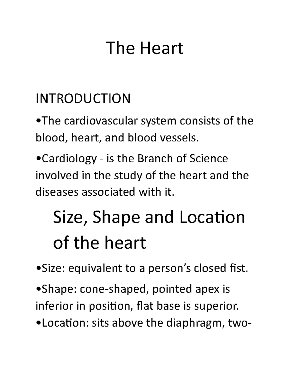 Document 44 - Chapter_20_Heart - The Heart INTRODUCTION • The ...