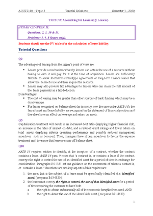 T03 Tutorial Solution - TOPIC 3: ACCOUNTING FOR LEASES (LESSOR) **_TUTORIAL QUESTIONS ...