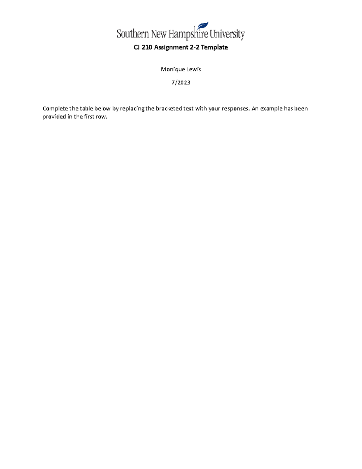 CJ 210 Module Two Assignment Template - CJ 210 Assignment 2-2 Template ...