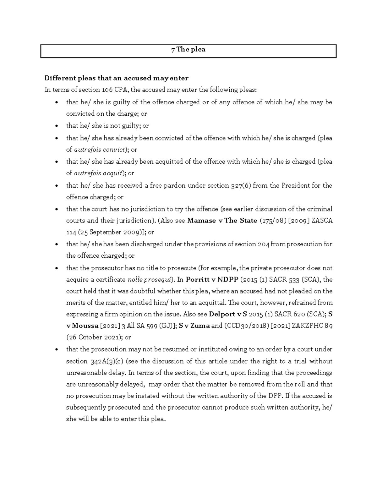 Study Units 7 to 10 - Plea to sentencing unlocked - 7 The plea ...