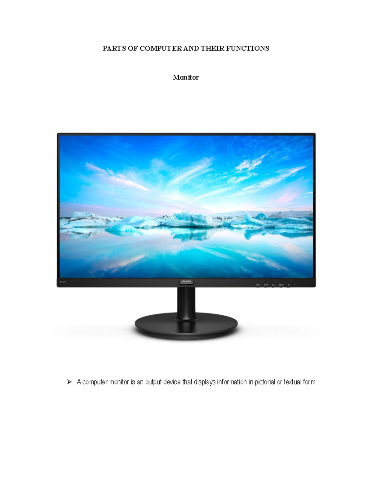 Parts OF Computer AND Their Functions - PARTS OF COMPUTER AND THEIR ...