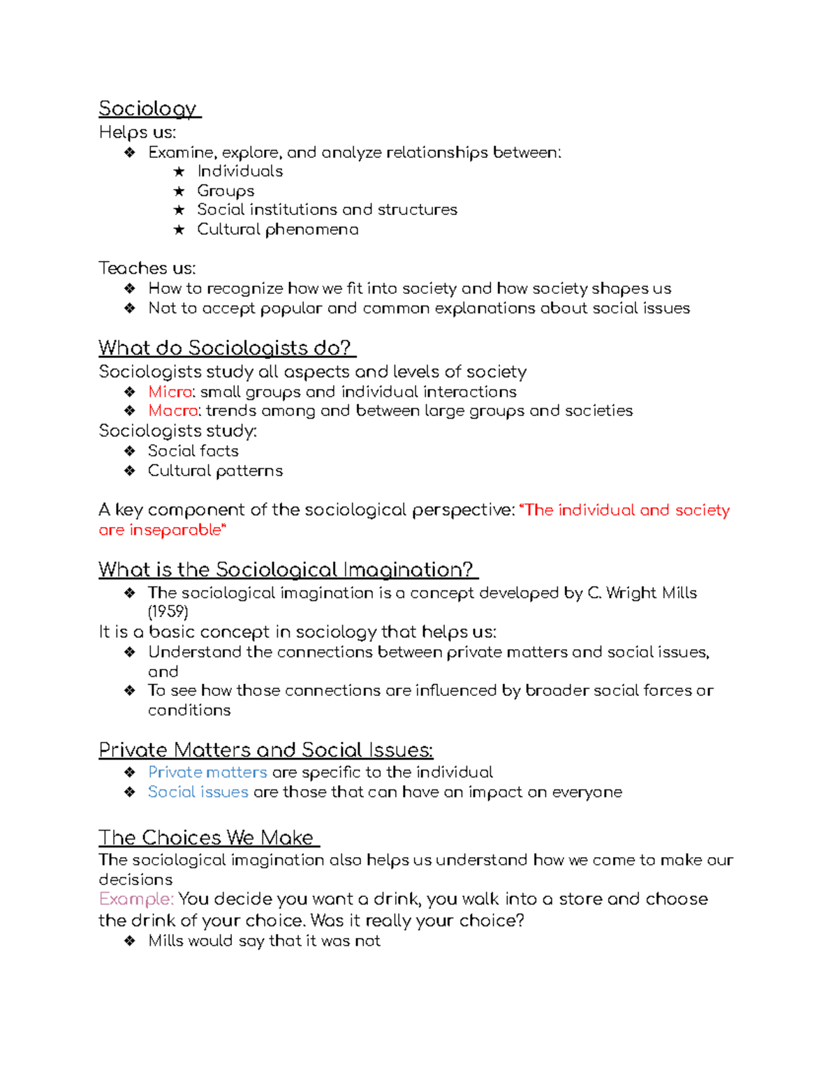 Soc 101 notes - Sociology Helps us: Examine, explore, and analyze ...