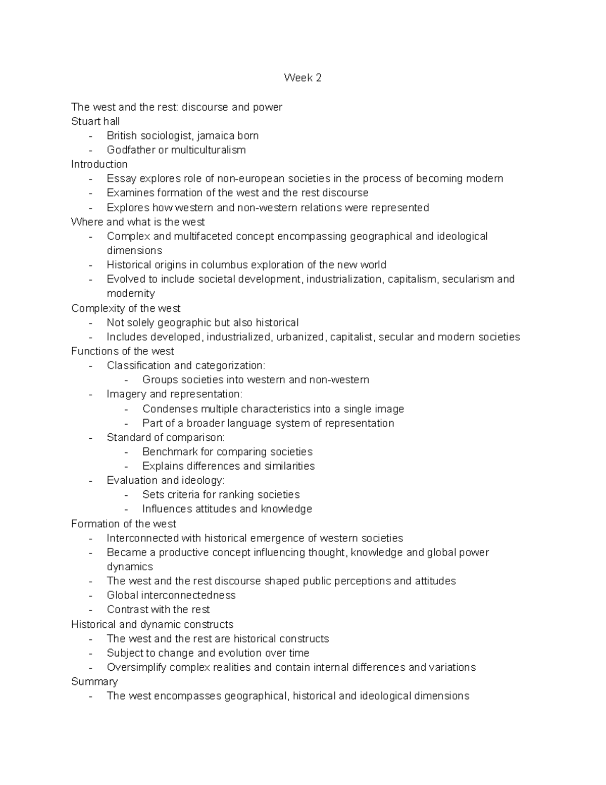 Week 2 - video notes on videos covered inbetween classes. Briefs on ...