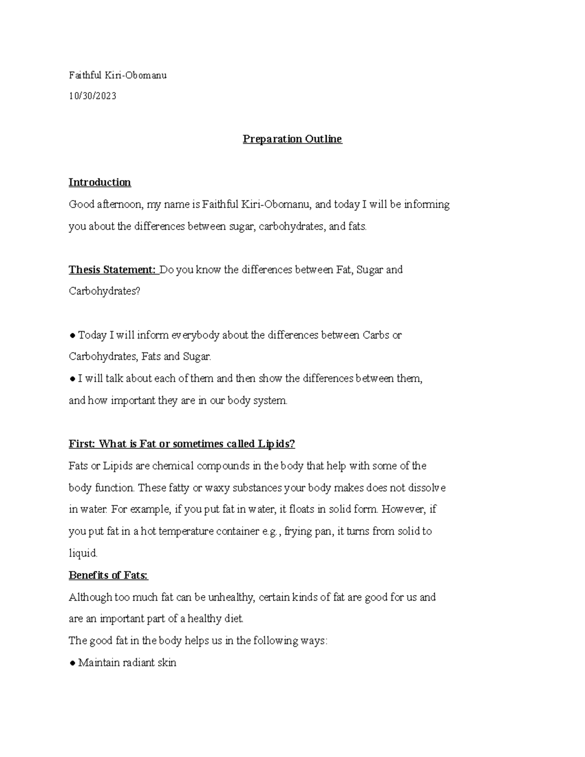 Preparation Outline (1) - Faithful Kiri-Obomanu 10/30/ Preparation ...