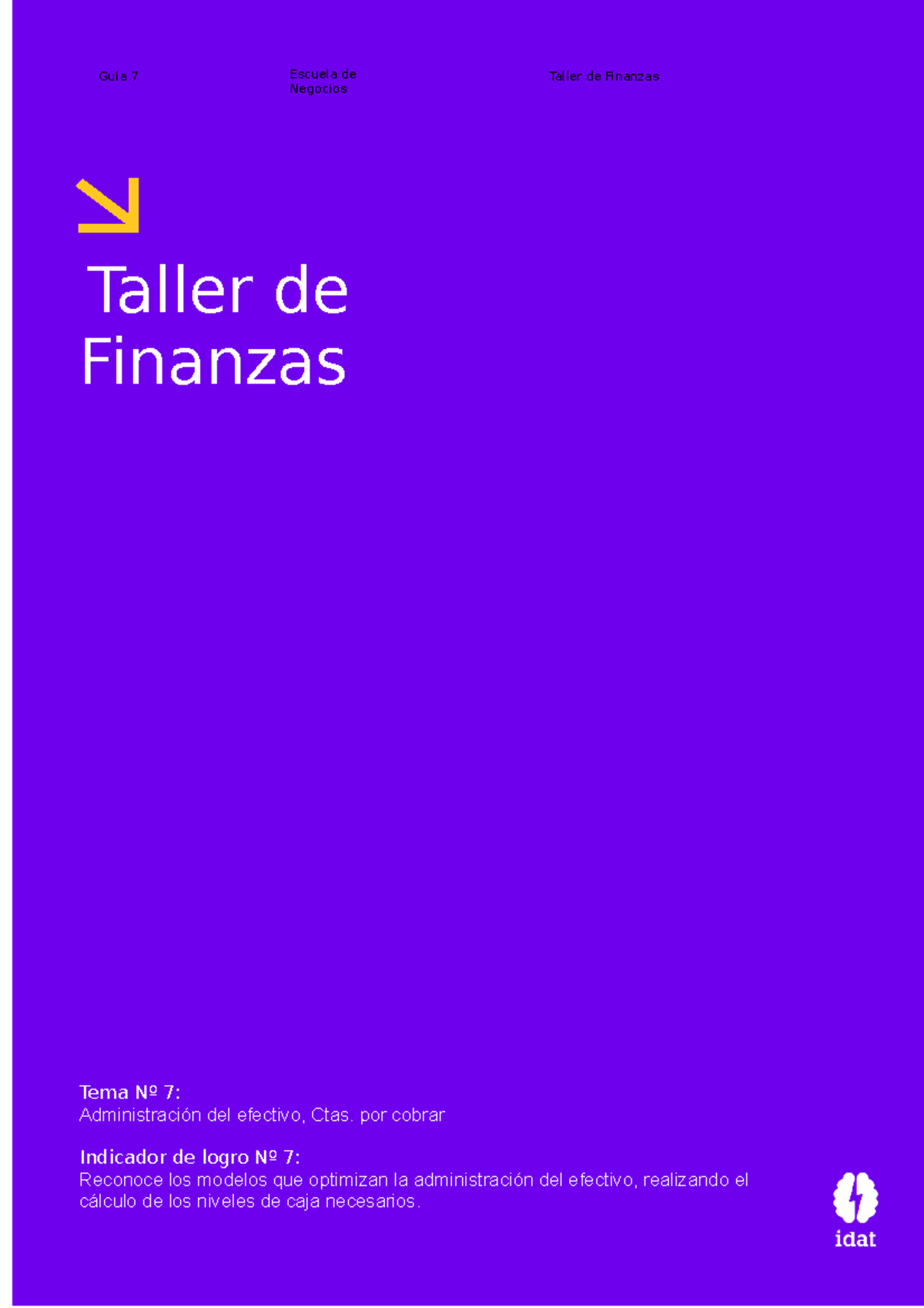 Ficha 7 - Taller de Finanzas - TEMA 01 Teoría de los TEMA Nº 7 Taller ...