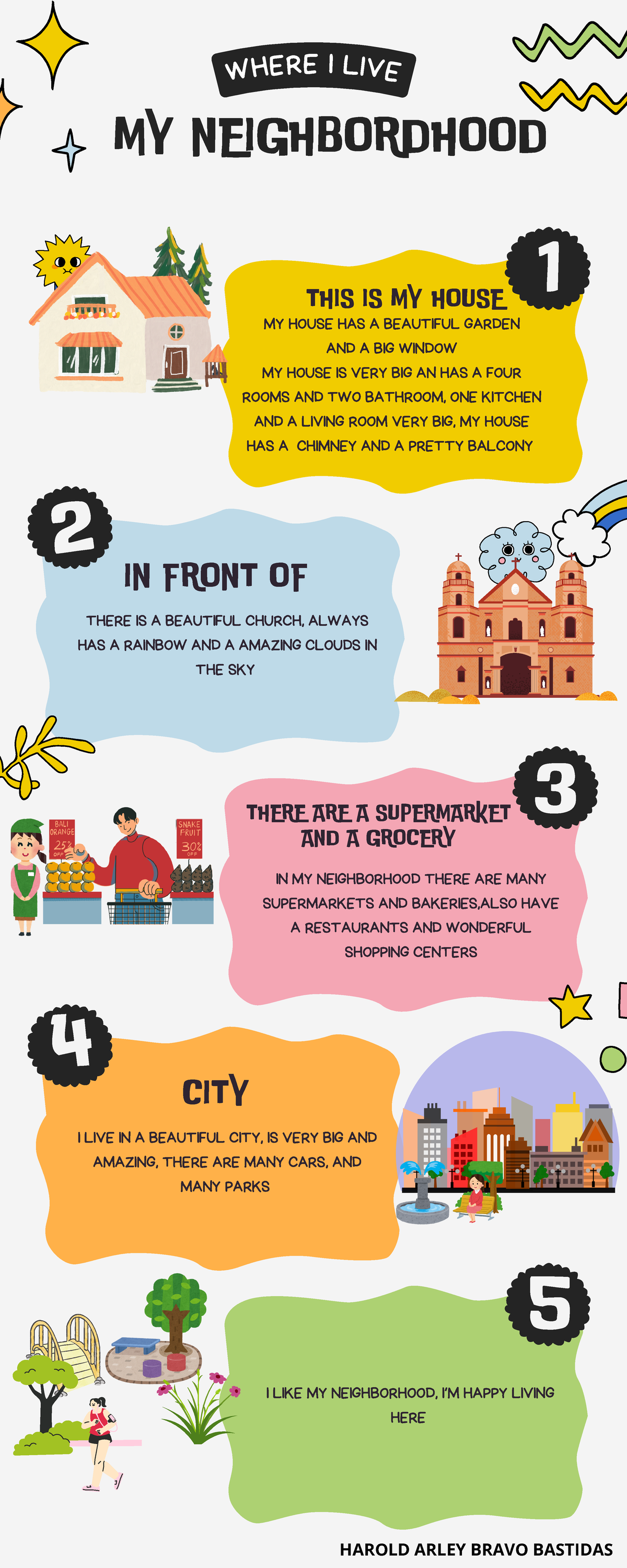 Actividad 1 Where I LIVE - MY NEIGHBORDHOOD 4 1 3 5 2 MY HOUSE HAS A ...