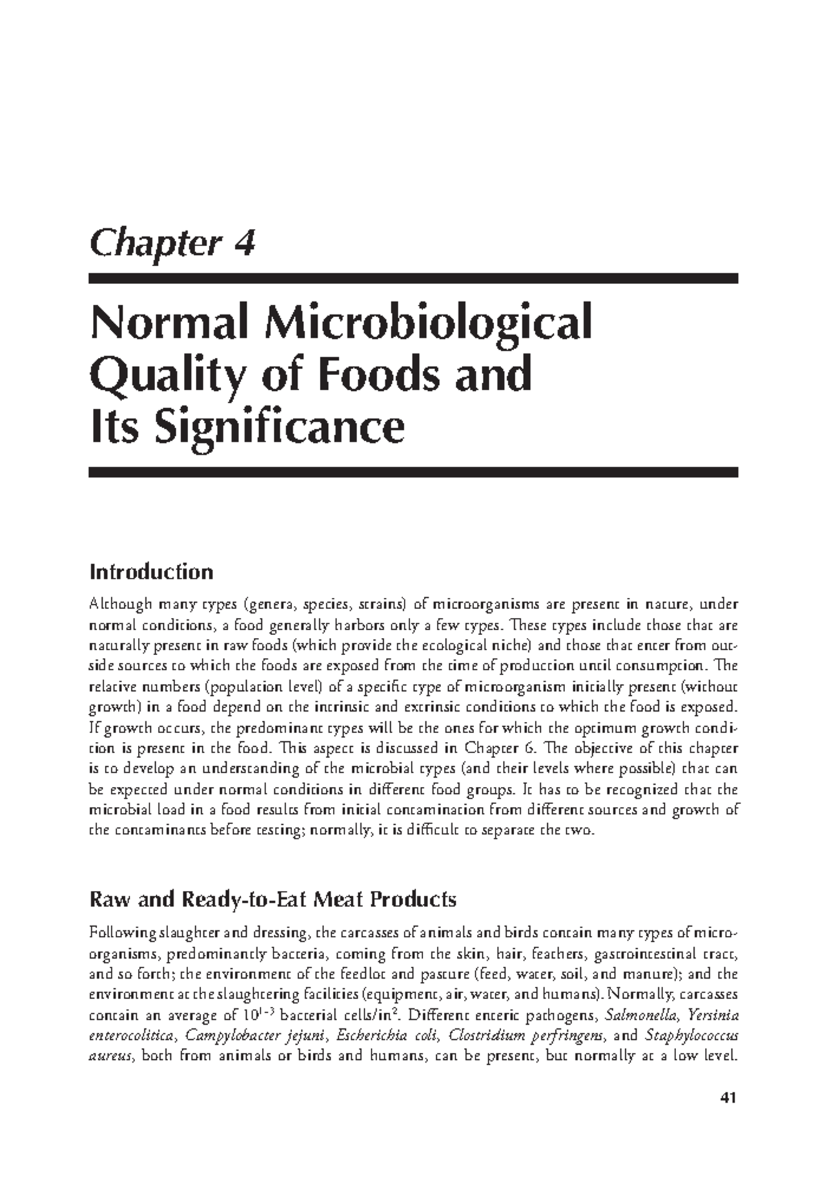 Chapter 4 - Food Microbiology - 41 Chapter 4 normal Microbiological ...