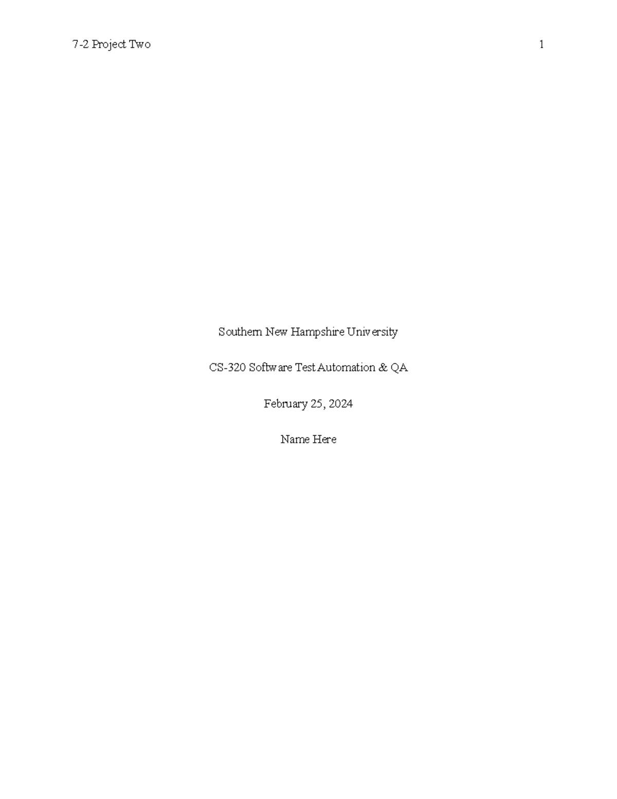 Module 7 Reflection Journal - Southern New Hampshire University CS-320 ...