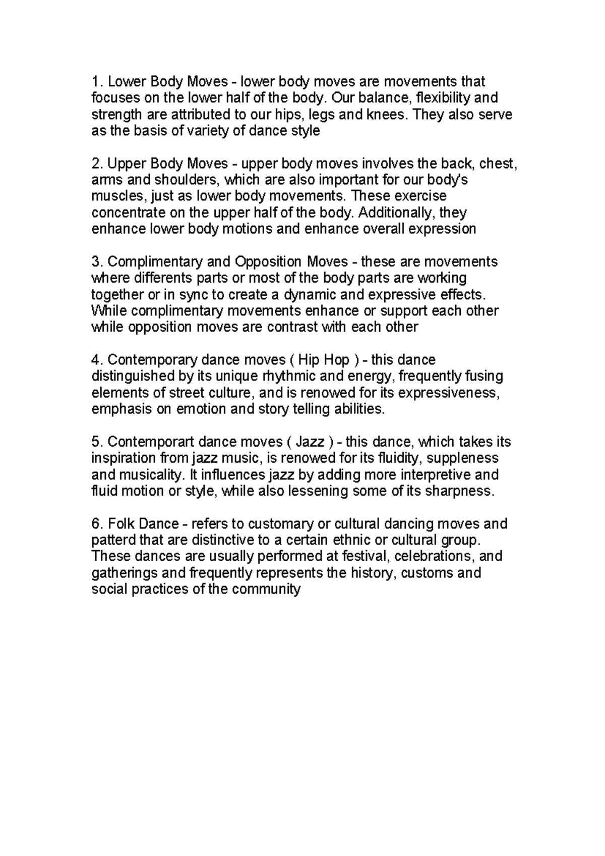 Document - Yes - Lower Body Moves - lower body moves are movements that ...