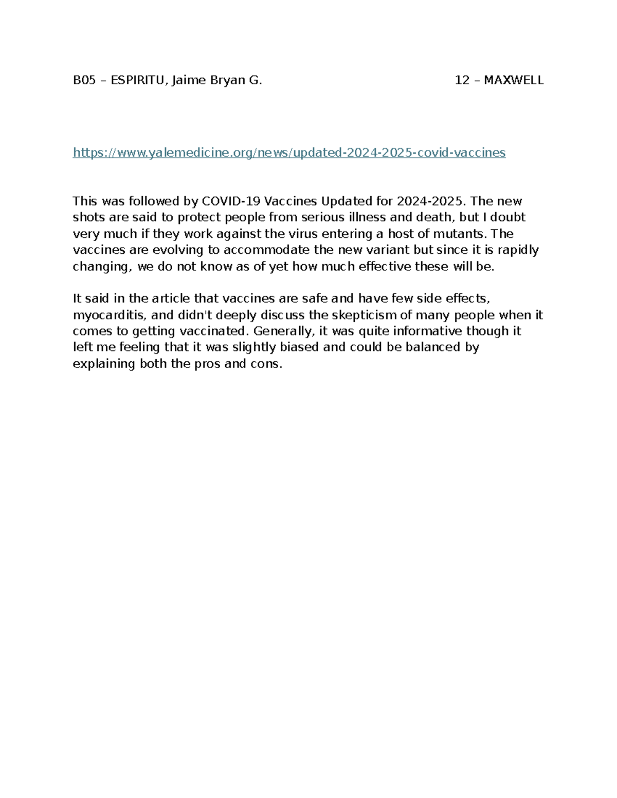 Philo-1ST- Truth Verification - B05 – ESPIRITU, Jaime Bryan G. 12 ...