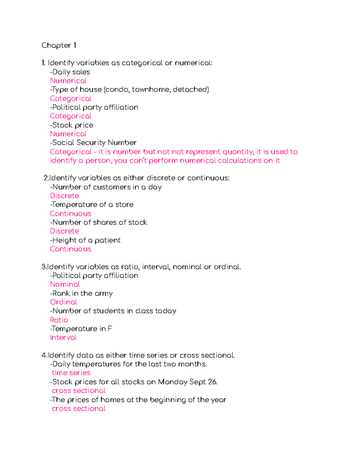 BUAD 231 Test 1 Review - Professor Stephanie Caggiano - Chapter 1 ...