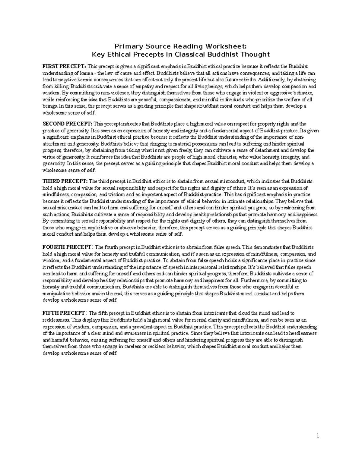 Worksheet-Primary Source Reading - Primary Source Reading Worksheet ...