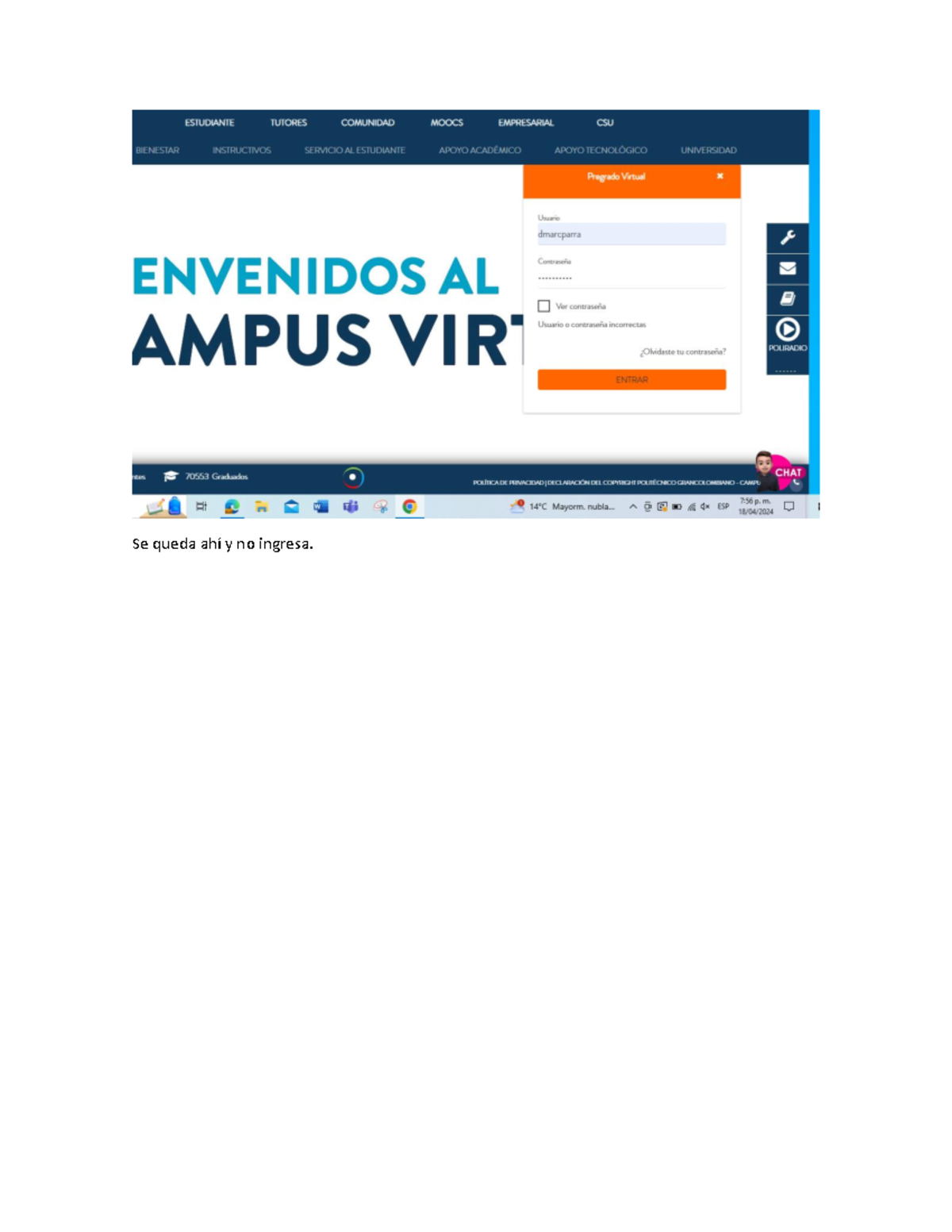 Error en plataforma - mnmnmn - Microeconomía - Se queda ahí y no ...