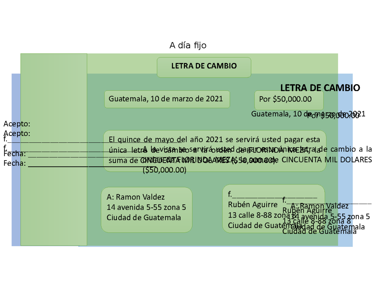 Letras DE Cambio - A día fijo f.____________________ Rubén Aguirre 13 ...