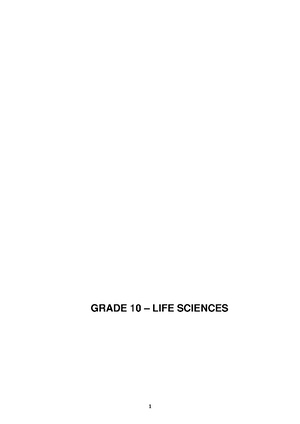 LIFE Sciences Grade 10 Notes - LIFE SCIENCES GRADE 10 NOTES TABLE OF ...