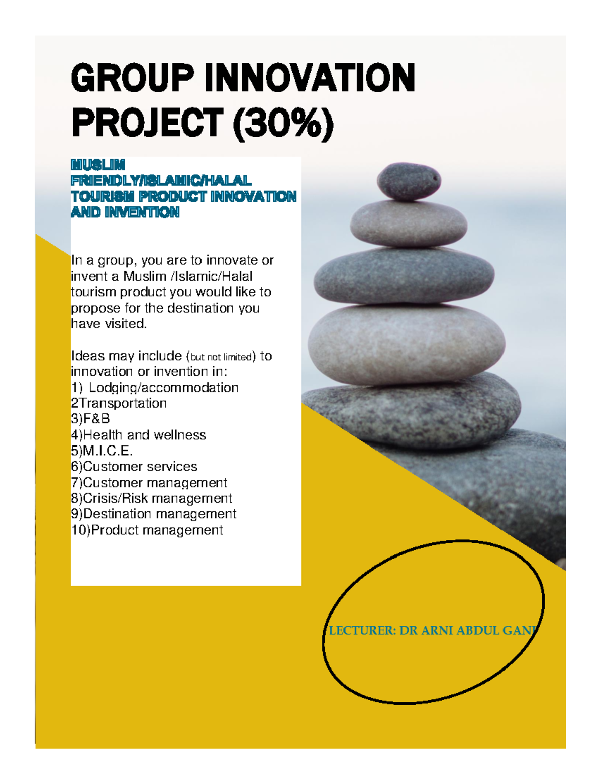 Group Innovation Project OCT2021 - GROUP INNOVATION PROJECT ( 3 0%) In ...