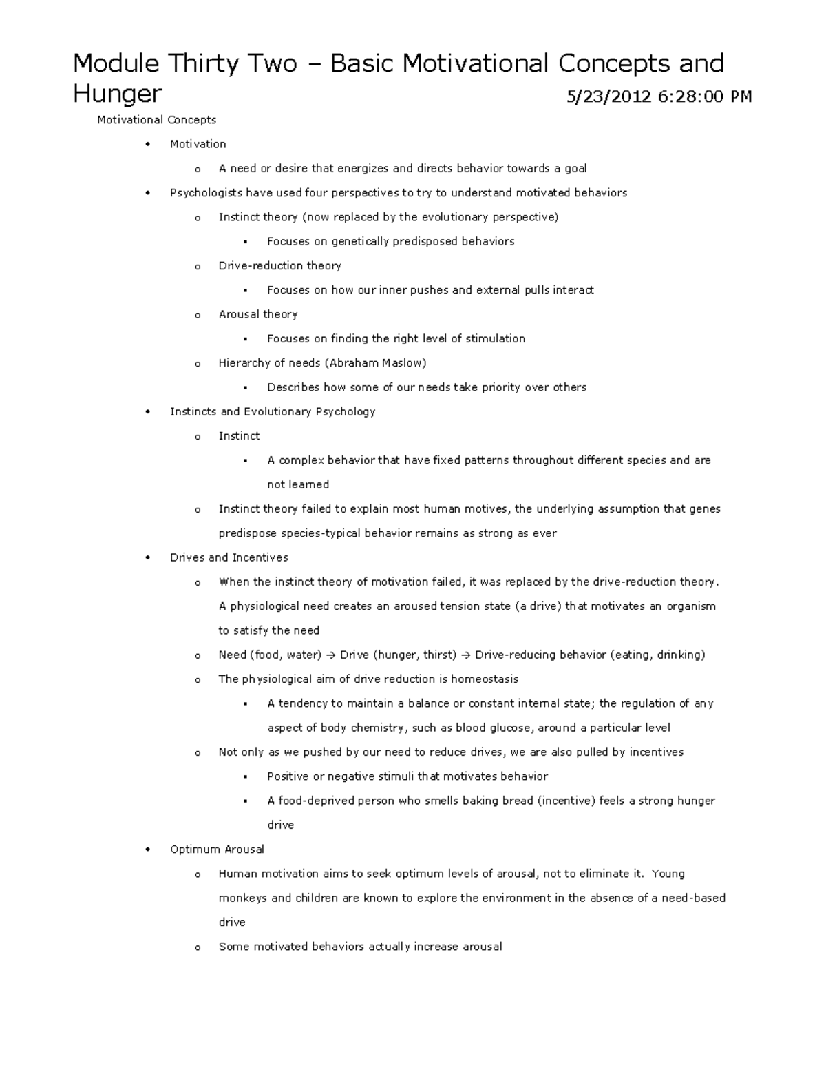 Summary Psychology in Modules - module 32-33 - Module Thirty Two Basic ...