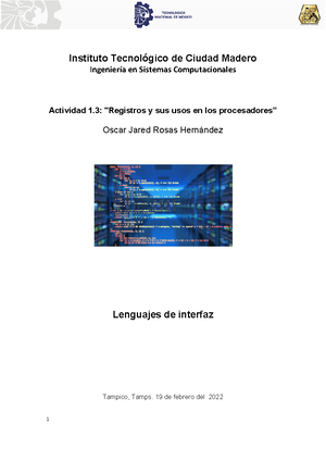 Lenguaje de interfaz Modularización - “Investigación Unidad 3 ...