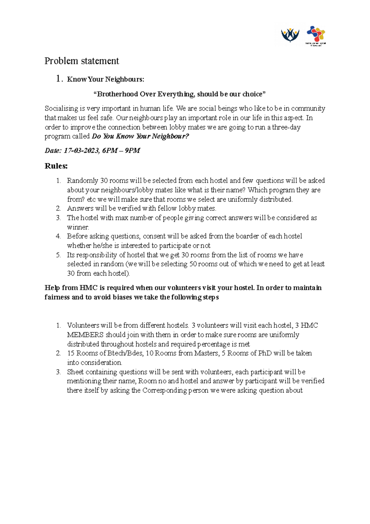 Problem statement 1 - Electrostatic bgf - Problem statement 1. Know ...