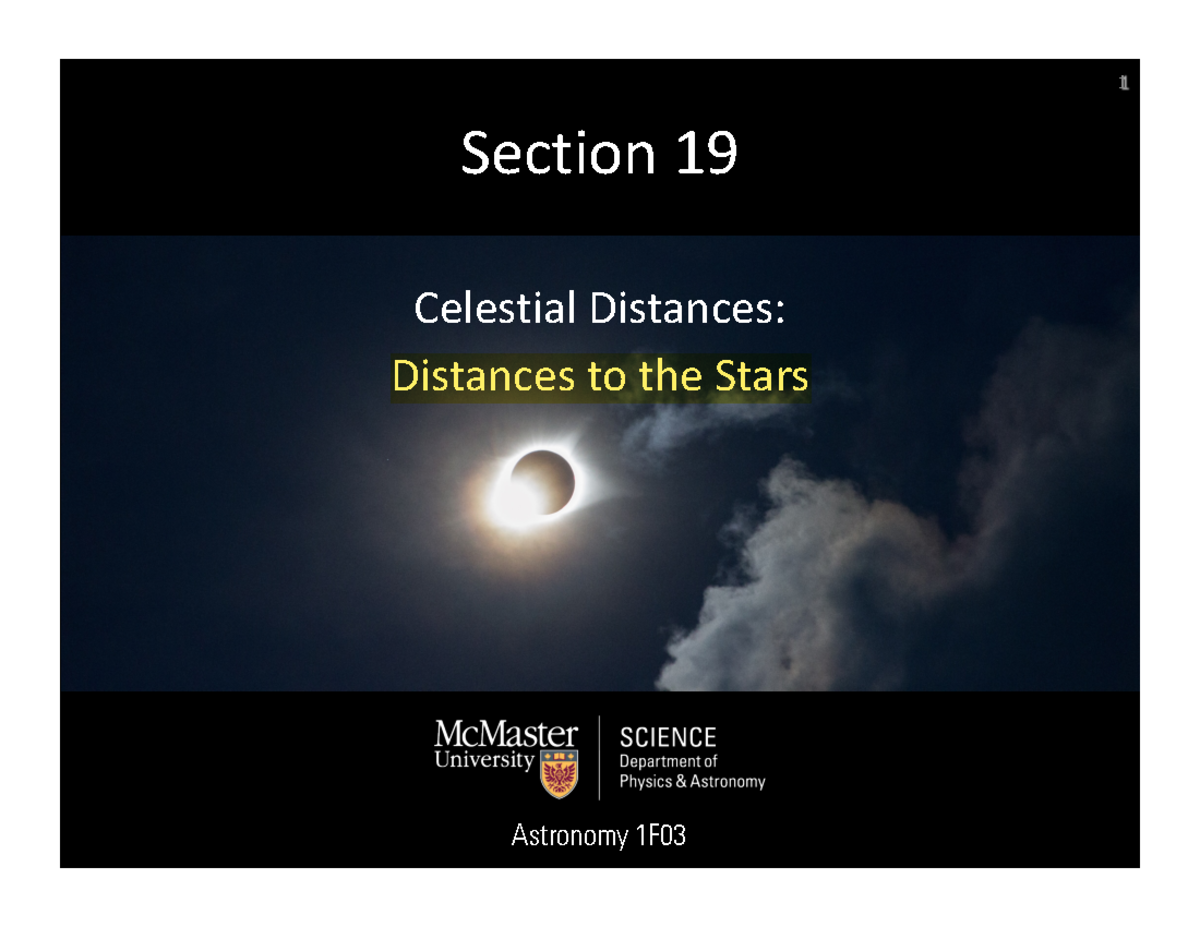 1F03 2020C19 - Section 19 Celestial Distances: Distances to the Stars ...