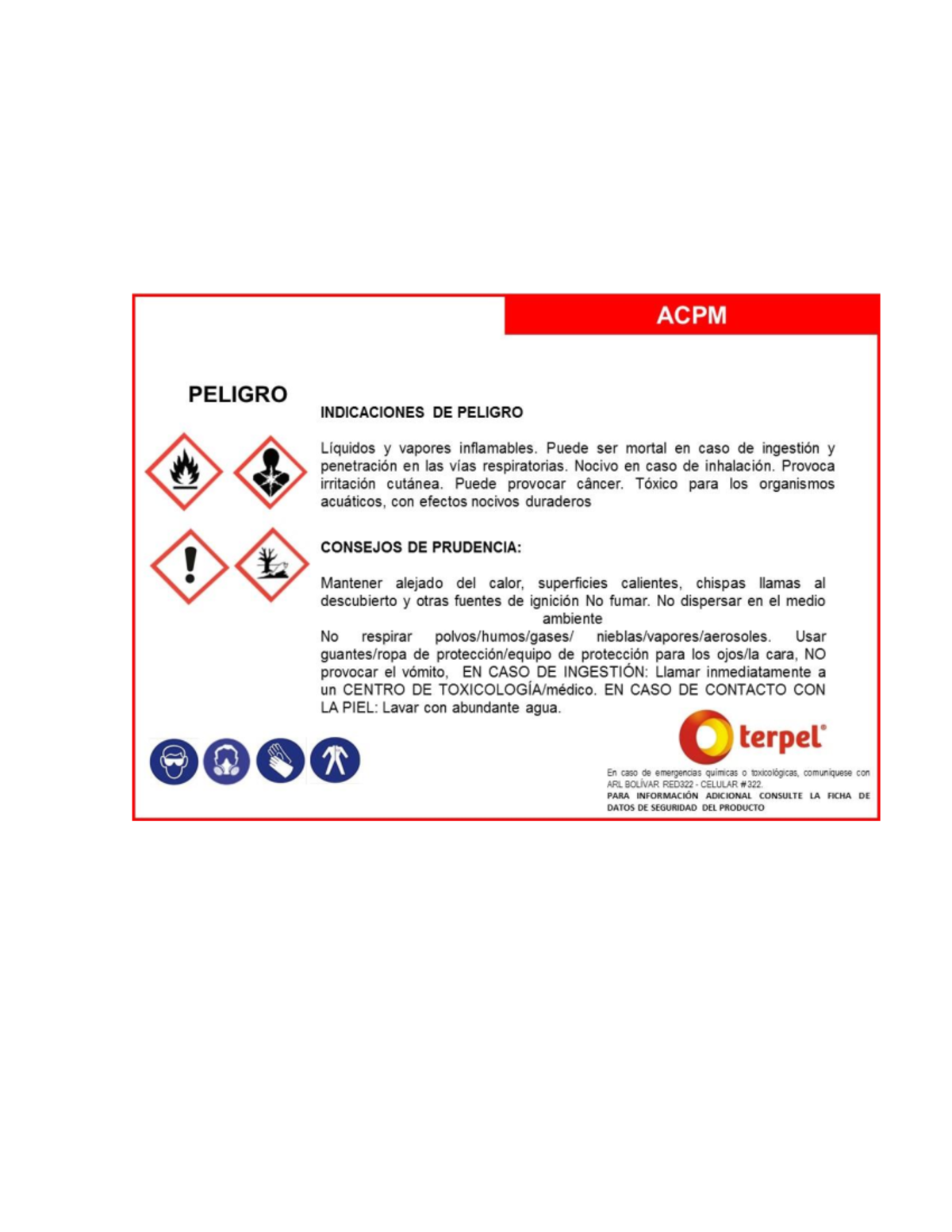 ACPM FDS - Etiqueta de seguridad - GB.F - Prevención de Eventos en SSAC Versión 03 Fecha 26 de ...