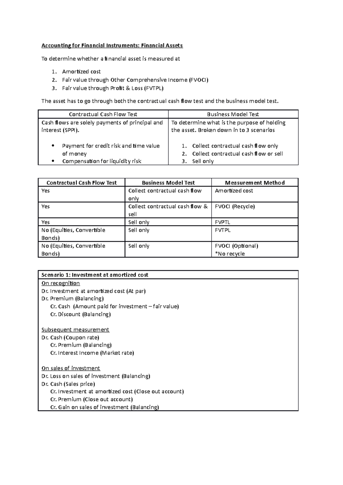 Accounting for Financial Instruments (Financial Assets) - Contractual ...
